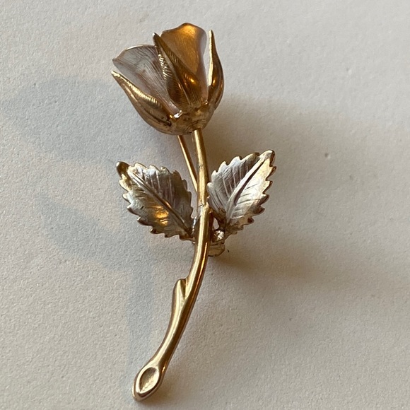 Jewelry | Dainty Single Rose Stem Brooch Pin | Poshmark